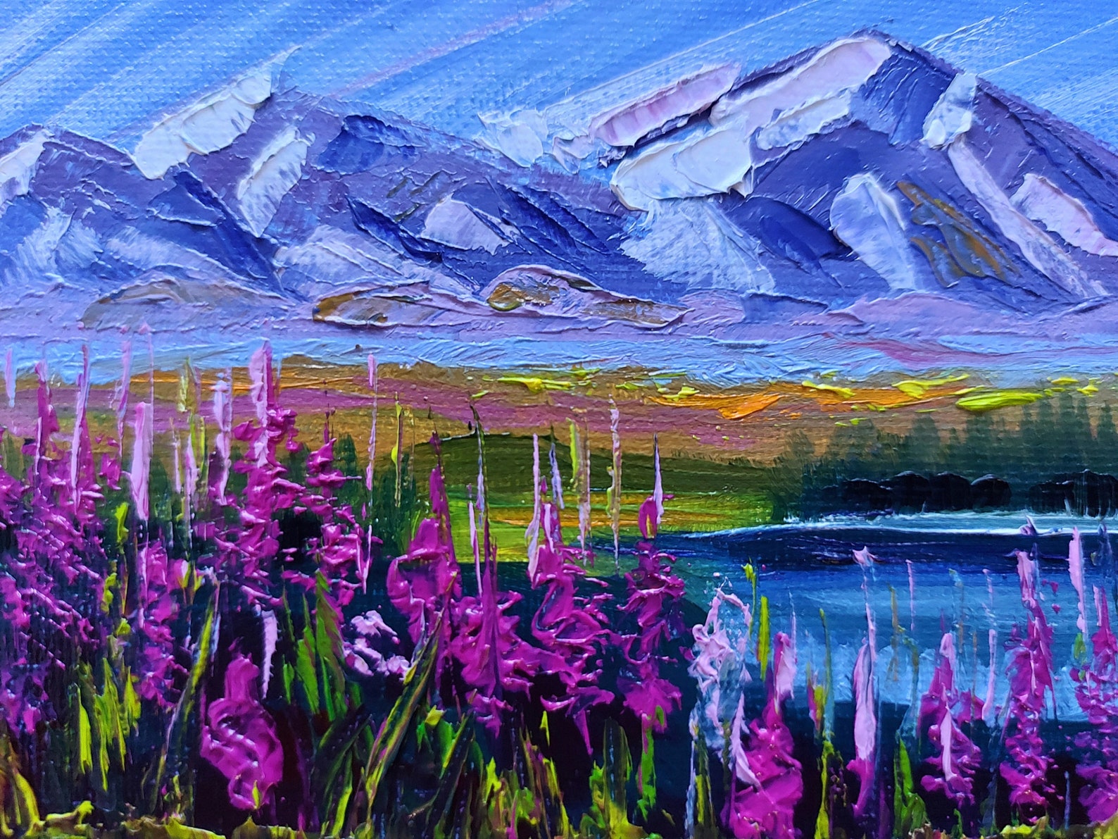 Alaska Painting Oil Original Art Mountain Artwork Landscape | Etsy