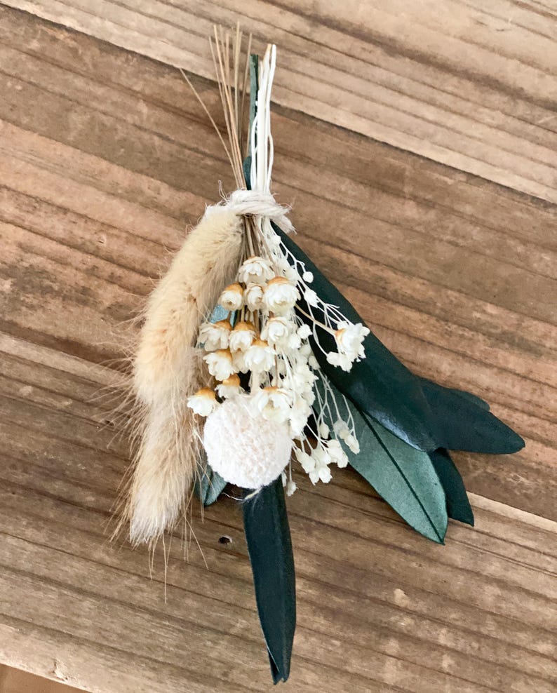 Mini Dried Flower Bouquet, Mini Posy, Mini Tuft With Olive Branches, E ...