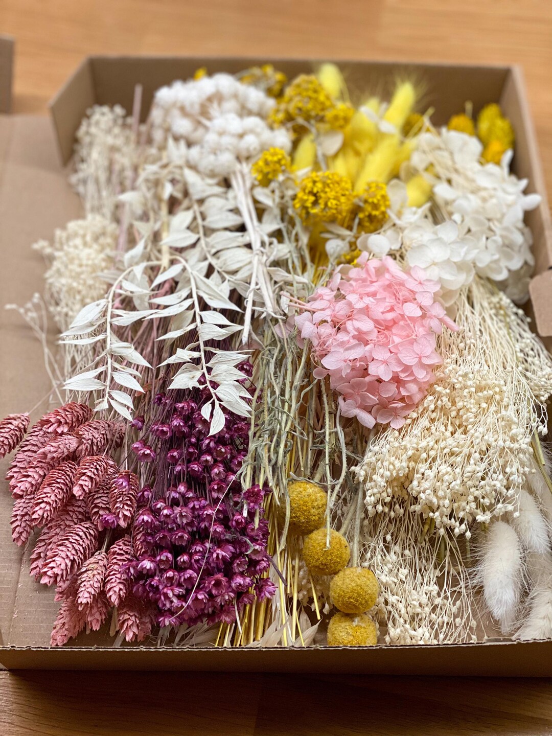 DIY Dried Flowers DIY Set "yellow&rose", DIY Dried Flower Bouquet ...