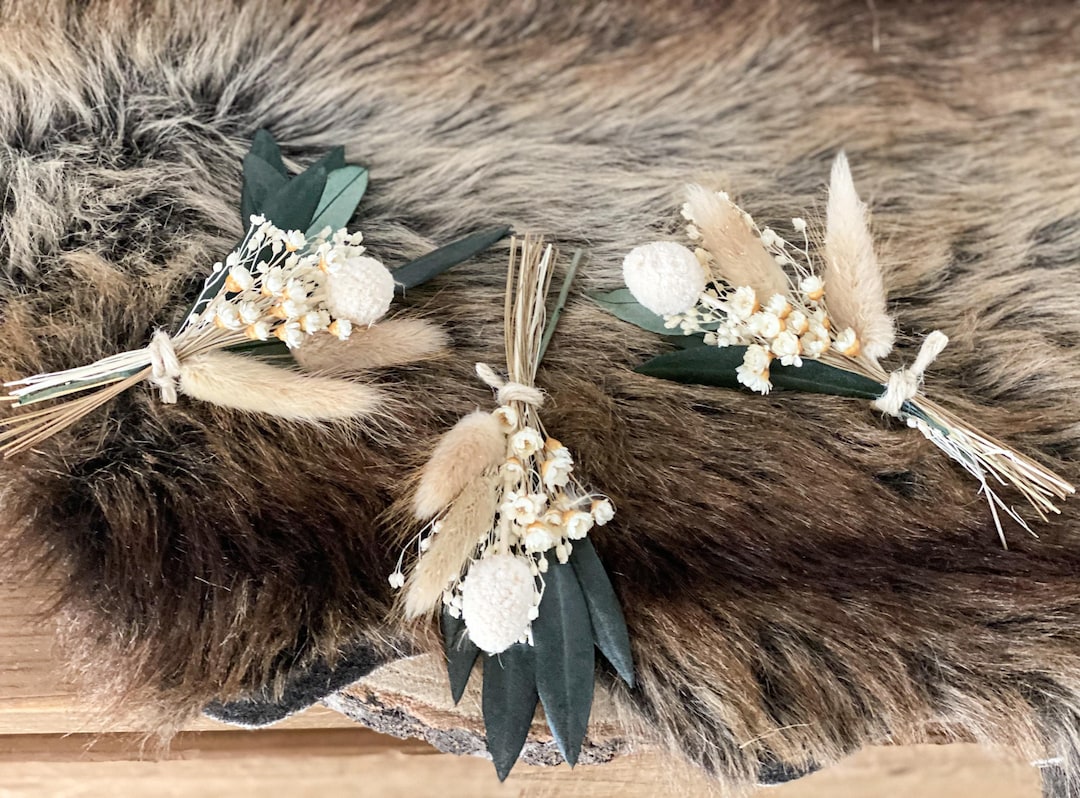 Mini Dried Flower Bouquet, Mini Posy, Mini Tuft With Olive Branches, E ...
