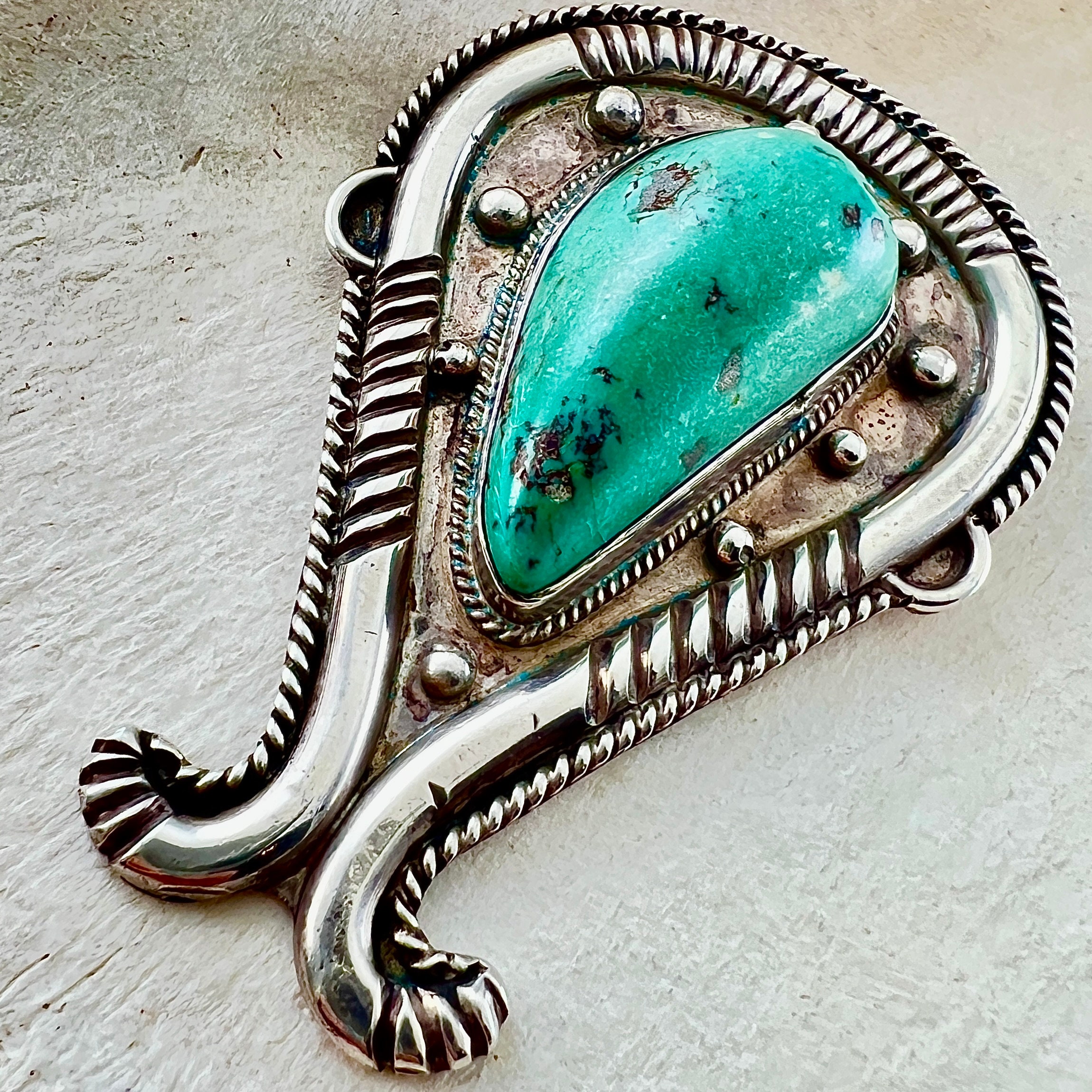 LARGE Vintage Navajo Pendant 1950s Hand Made Sterling Silver and Tall ...