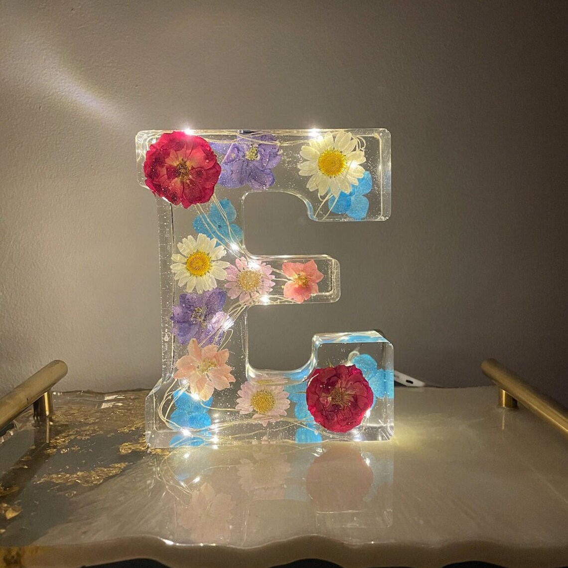 Large Customisable Resin Letter Light - Etsy UK