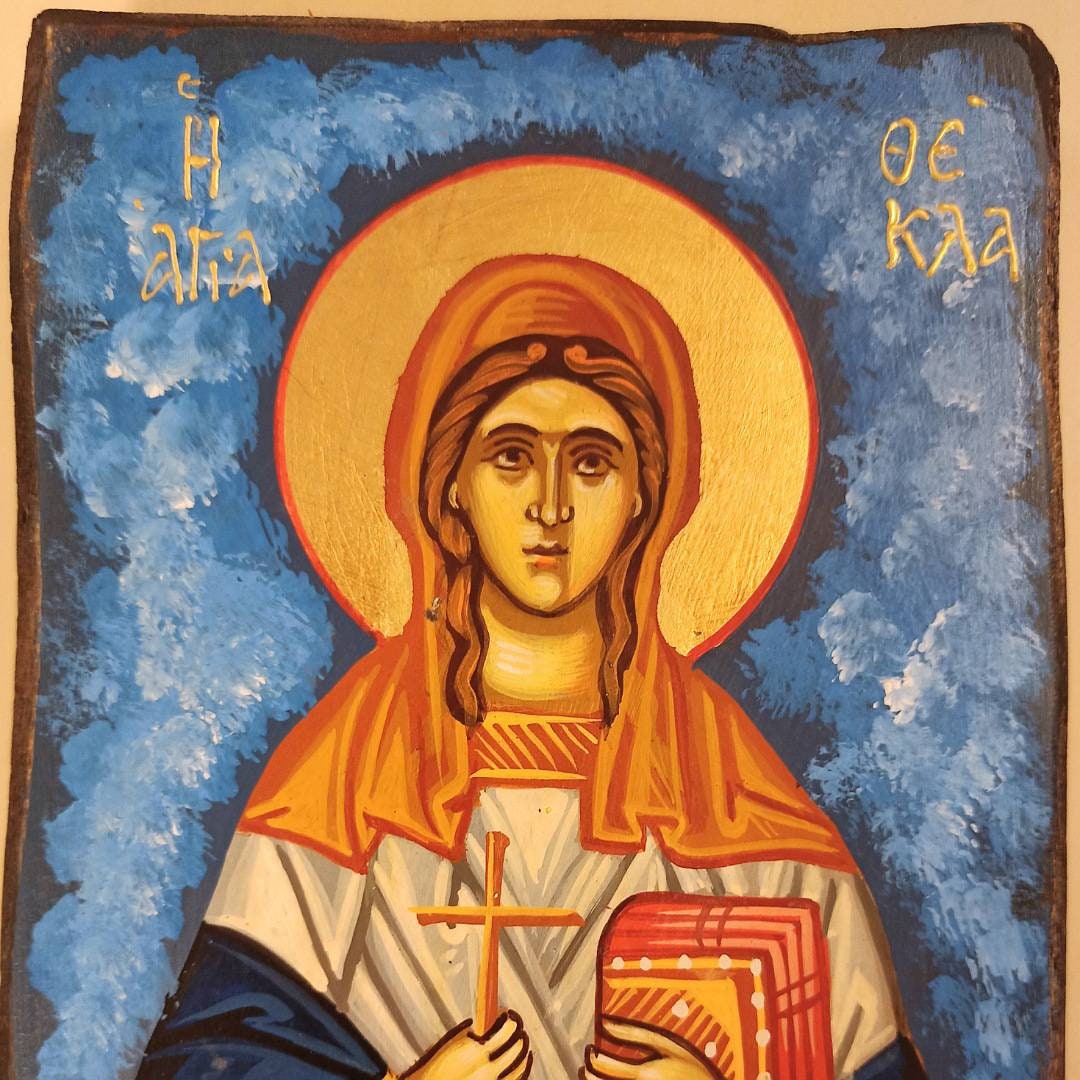 Saint Thekla ( Η Αγία Θέκλα ) , Hand Painted Greek Orthodox Byzantine ...