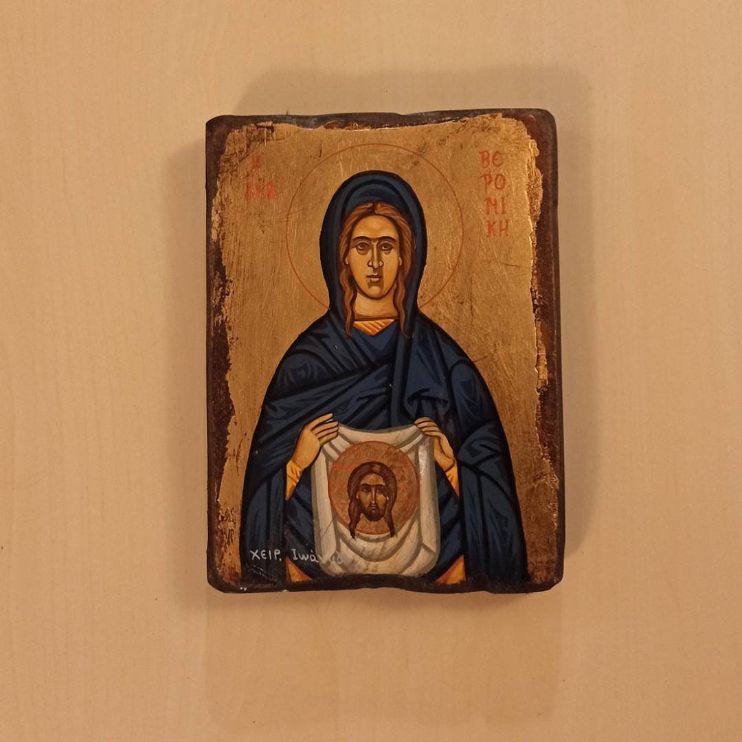 Saint Veronica Αγία Βερονίκη Hand Painted Orthodox Byzantine - Etsy