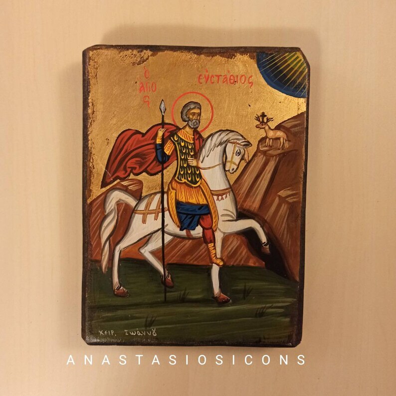 Saint Eustathius or Saint Eustace Ο Άγιος Ευστάθιος Hand - Etsy