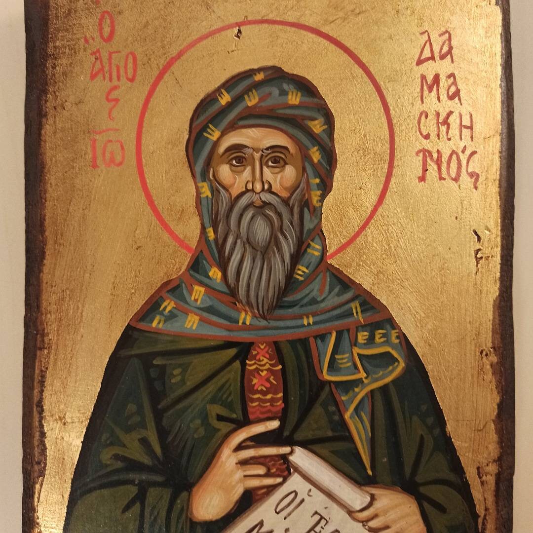 Saint John of Damascus (Άγιος Ιωάννης ο Δαμασκηνός) Hand Painted Greek ...