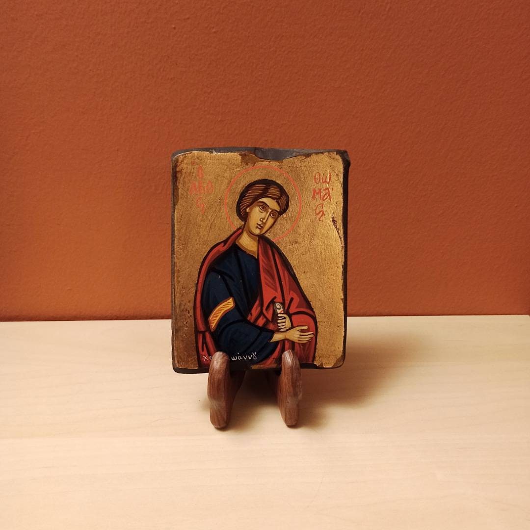 Saint Thomas, ( Ο Άγιος Θωμάς ) Hand Painted Greek Orthodox Byzantine ...