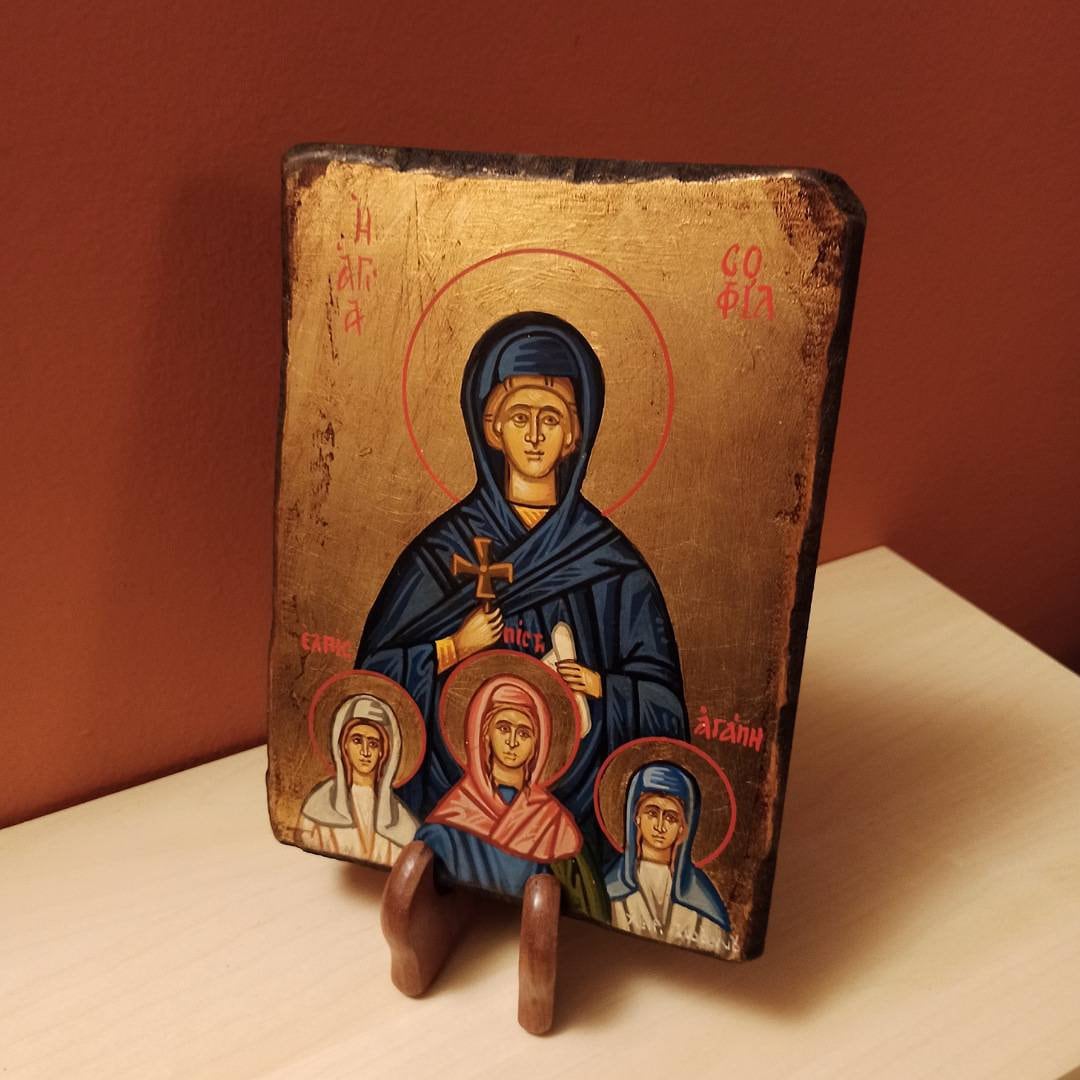 Saint Sofia ( Αγία Σοφία ), Hand Painted Orthodox, Byzantine Icon. - Etsy