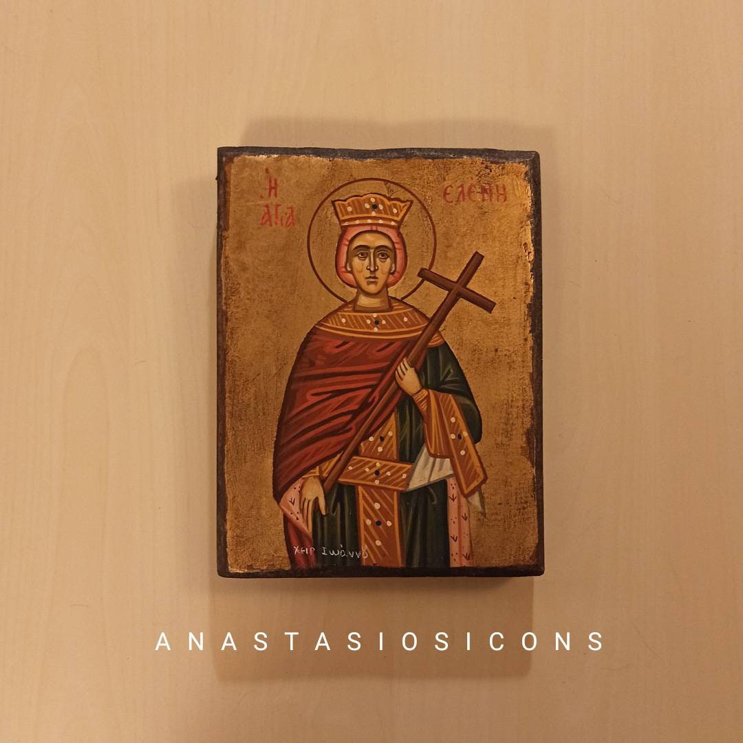 Saint Helena, ( Η Αγία Ελένη ) Hand Painted Greek Orthodox Byzantine ...