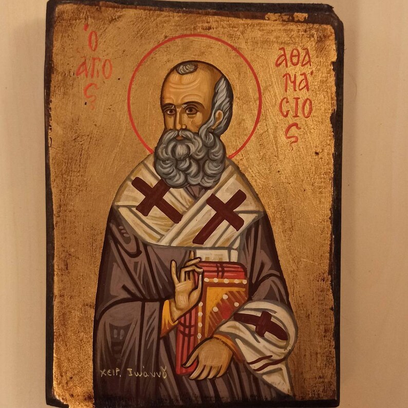Saint Athanasius Ο Άγιος Αθανάσιος Hand Painted Greek - Etsy