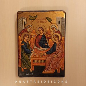 Abraham's Hospitality ( Η Φιλοξενία του Αβραάμ ) Hand Painted Greek ...