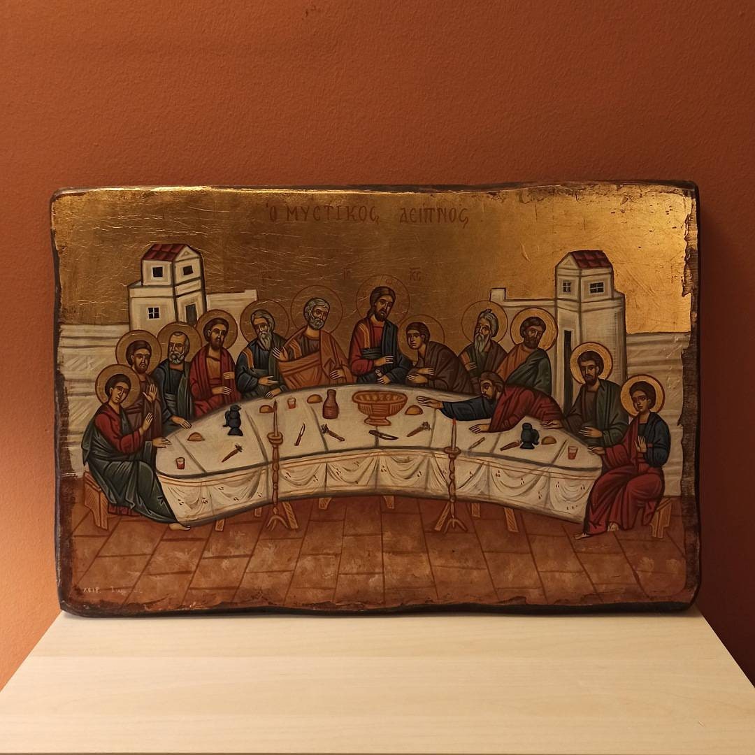 The Last Supper, ( Ο Μυστικός Δείπνος ) Hand Painted Greek Orthodox ...