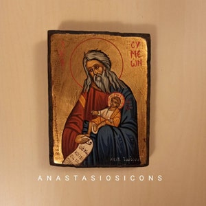 Saint Symeon ( Συμεών) Hand Painted Greek Orthodox Byzantine Icon. - Etsy