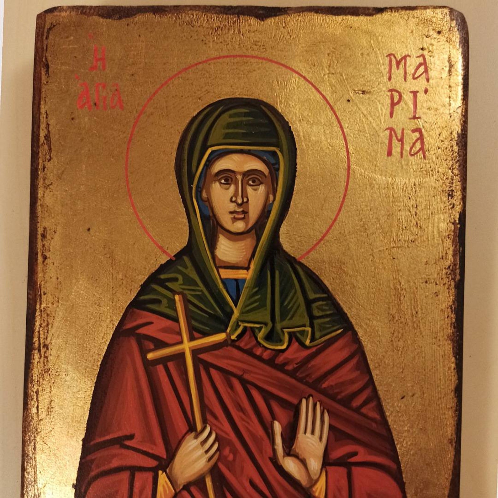 Saint Marina of Antioch, ( Η Αγία Μαρίνα ) Hand Painted Greek Orthodox ...