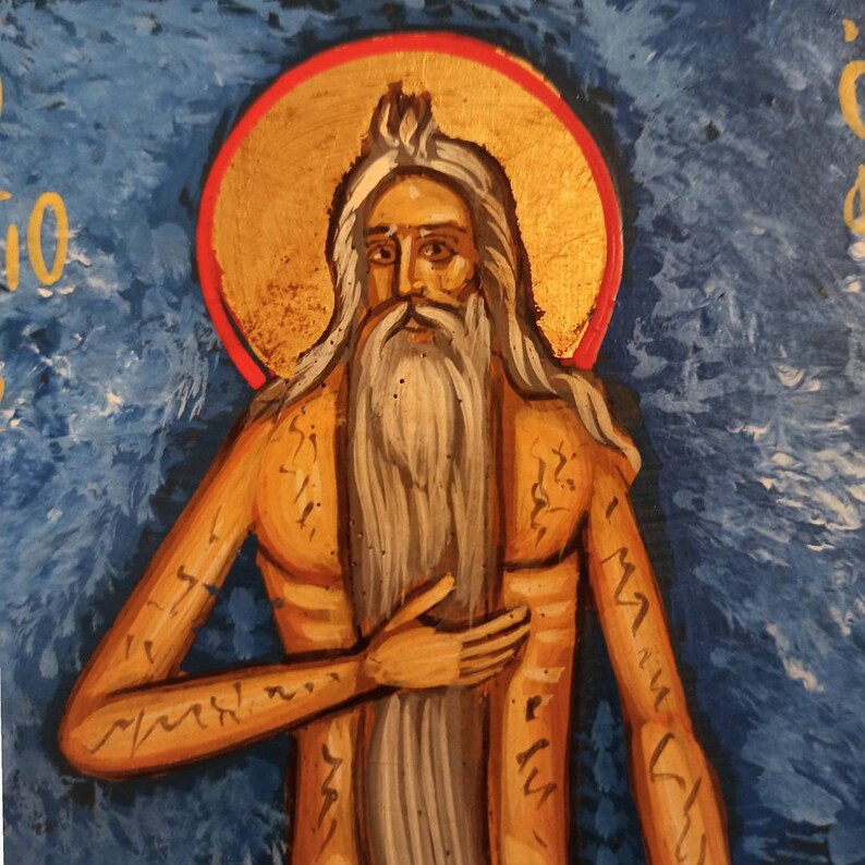Saint Onuphrius Άγιος Ονούφριος Hand Painted Orthodox - Etsy