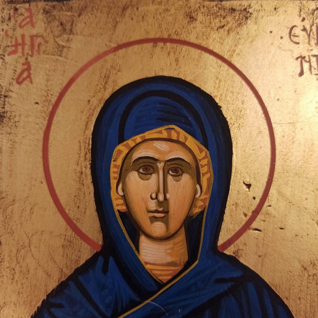 Saint Eugenia, ( Η Αγία Ευγενία ), Hand Painted Greek Orthodox Byzantine Icon. - Etsy