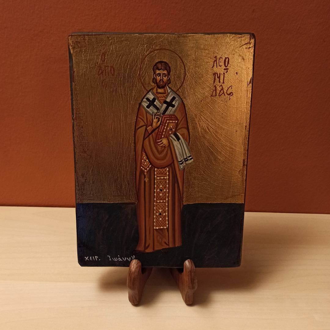 Saint Leonidas, Hand Painted Greek Orthodox Byzantine Icon. - Etsy