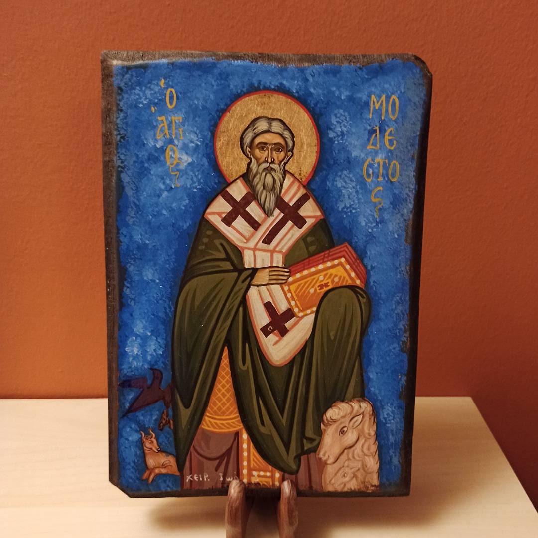 Saint Modestos Άγιος Μοδεστος hand painted Orthodox | Etsy