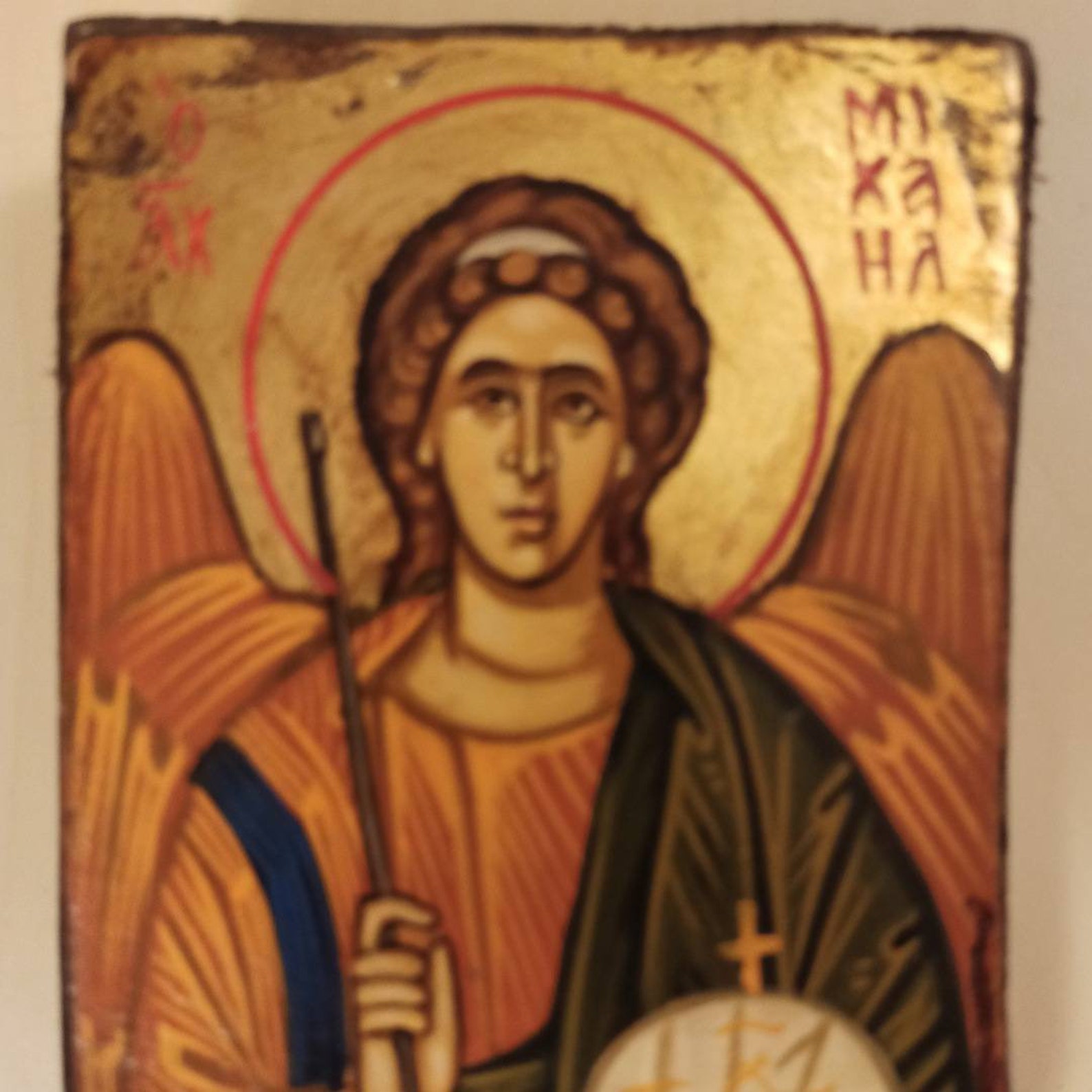 The Holy Archangel Michael, ( Ο Αρχάγγελος Μιχαήλ ) Hand Painted Greek ...