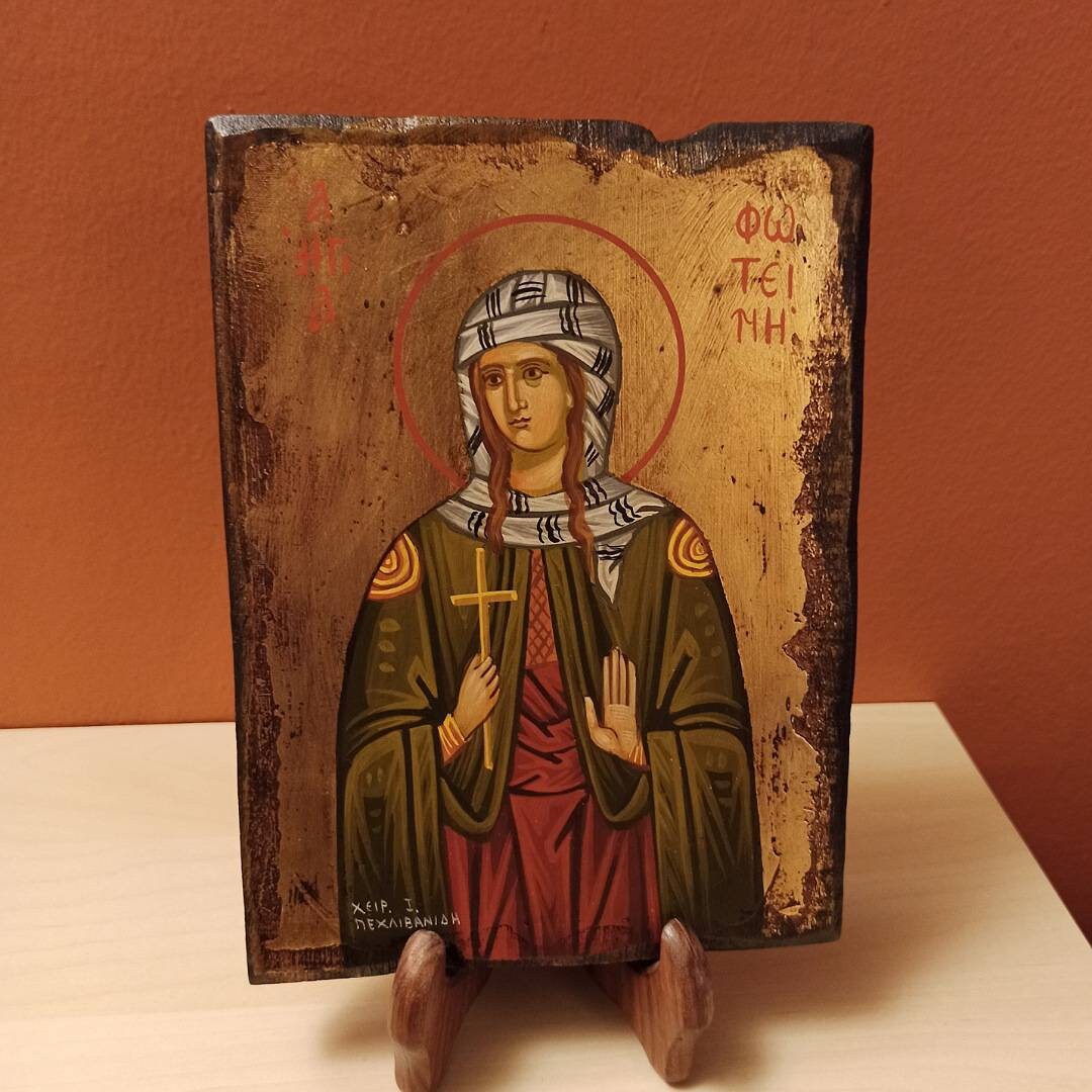Saint Photini ( Αγία Φωτεινή ) Hand Painted Greek Orthodox Byzantine ...