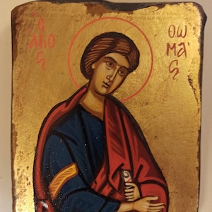 Saint Thomas, ( Ο Άγιος Θωμάς ) Hand Painted Greek Orthodox Byzantine ...