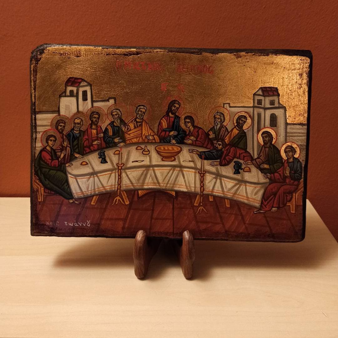 The Last Supper, ( Ο Μυστικός Δείπνος ) Hand Painted Greek Orthodox ...