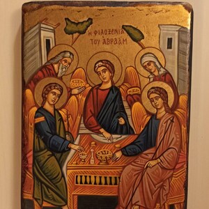 Abraham's Hospitality ( Η Φιλοξενία του Αβραάμ ) Hand Painted Greek ...