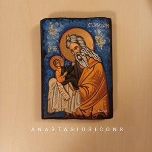 Saint Symeon the New Theologian ( Συμεών ο Νέος Θεολόγος) Hand Painted Greek Orthodox Byzantine ...