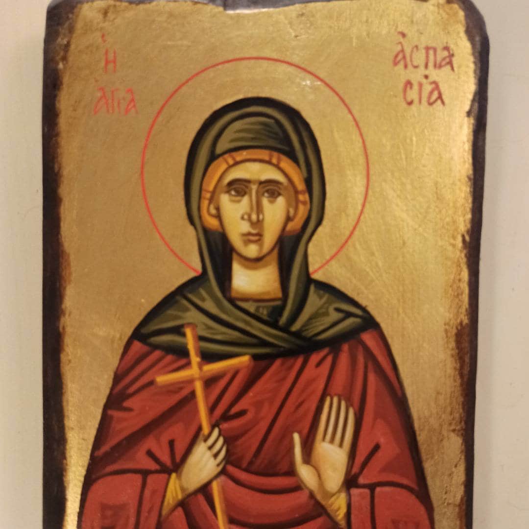 Saint Aspasia Αγία Ασπασία hand painted Greek Orthodox | Etsy