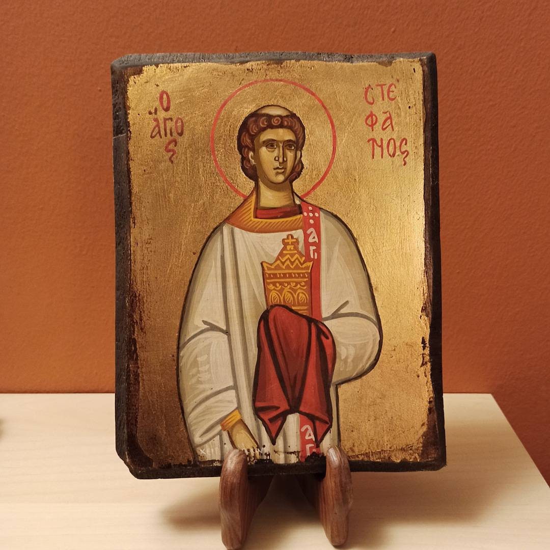 Saint Stephen ( Ο Άγιος Στέφανος ) Hand Painted Greek Orthodox ...