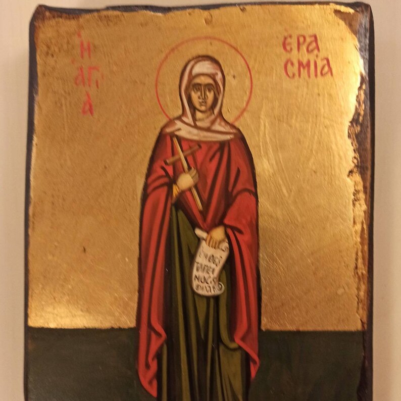 Saint Erasmia, ( Η Αγία Ερασμια ) Hand Painted Greek Orthodox Byzantine ...