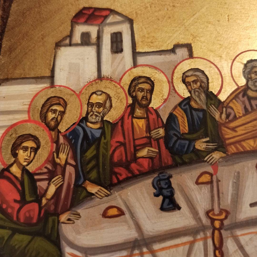 The Last Supper Ο Μυστικός Δείπνος hand painted Greek | Etsy
