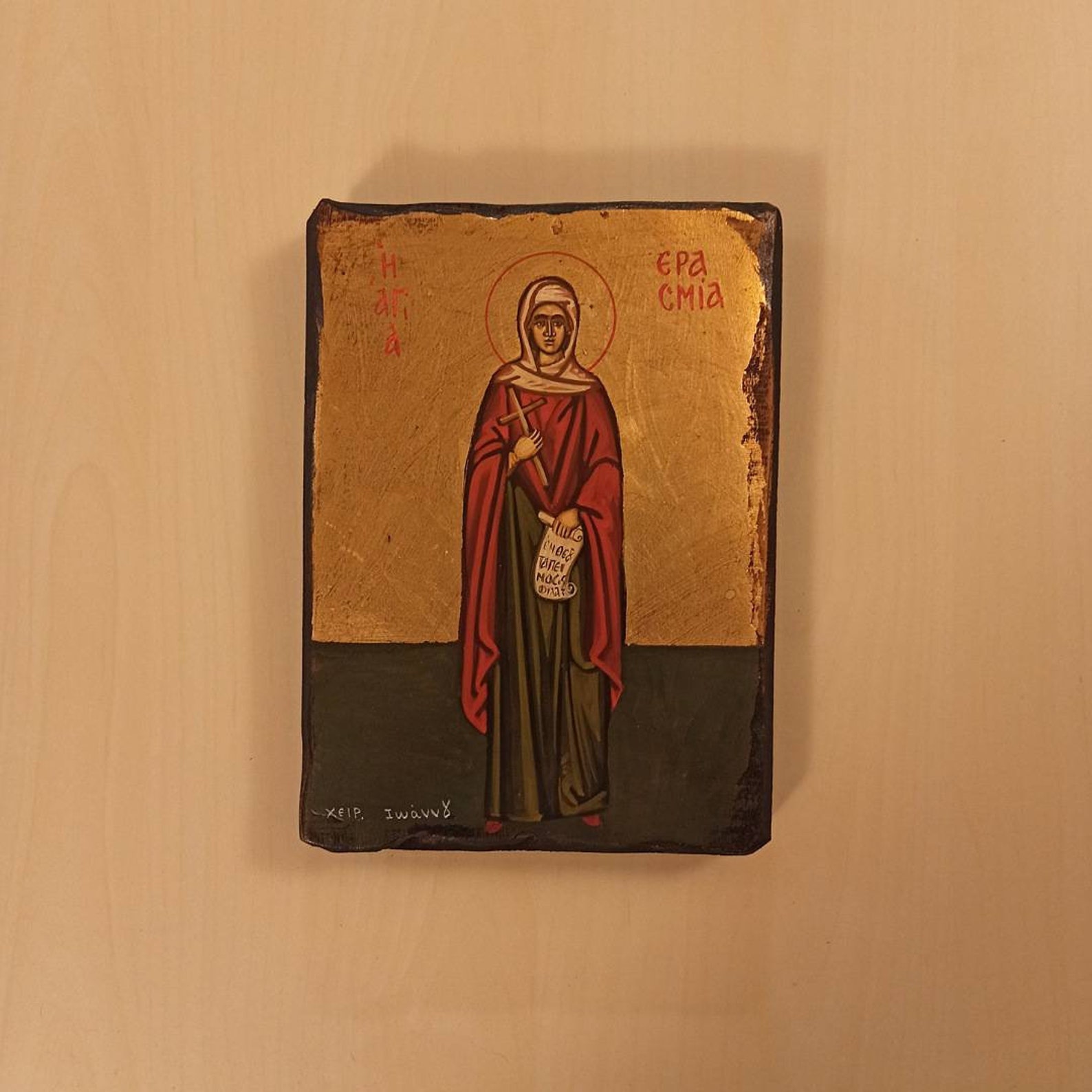 Saint Erasmia, ( Η Αγία Ερασμια ) Hand Painted Greek Orthodox Byzantine ...