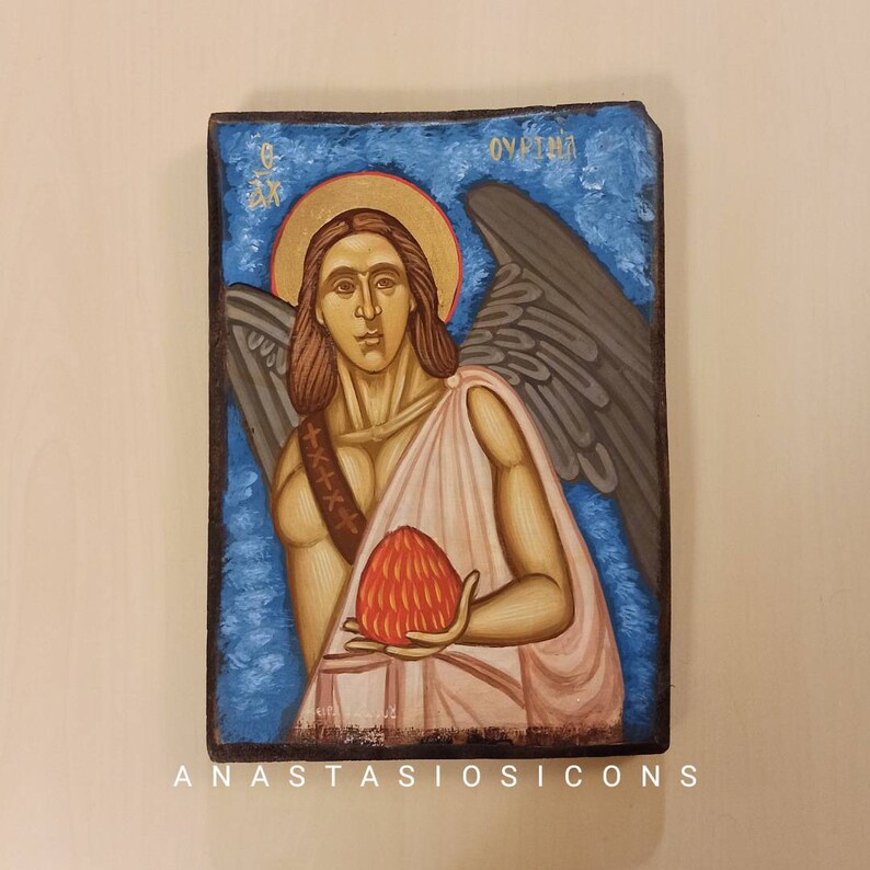 Saint Uriel the Archangel Άγιος Ουριήλ hand painted Orthodox | Etsy