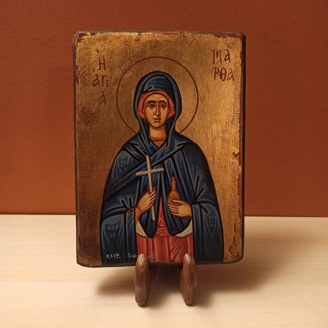 Saint Martha of Bethany, ( Η Αγία Μαρθα ) Hand Painted Greek Orthodox ...