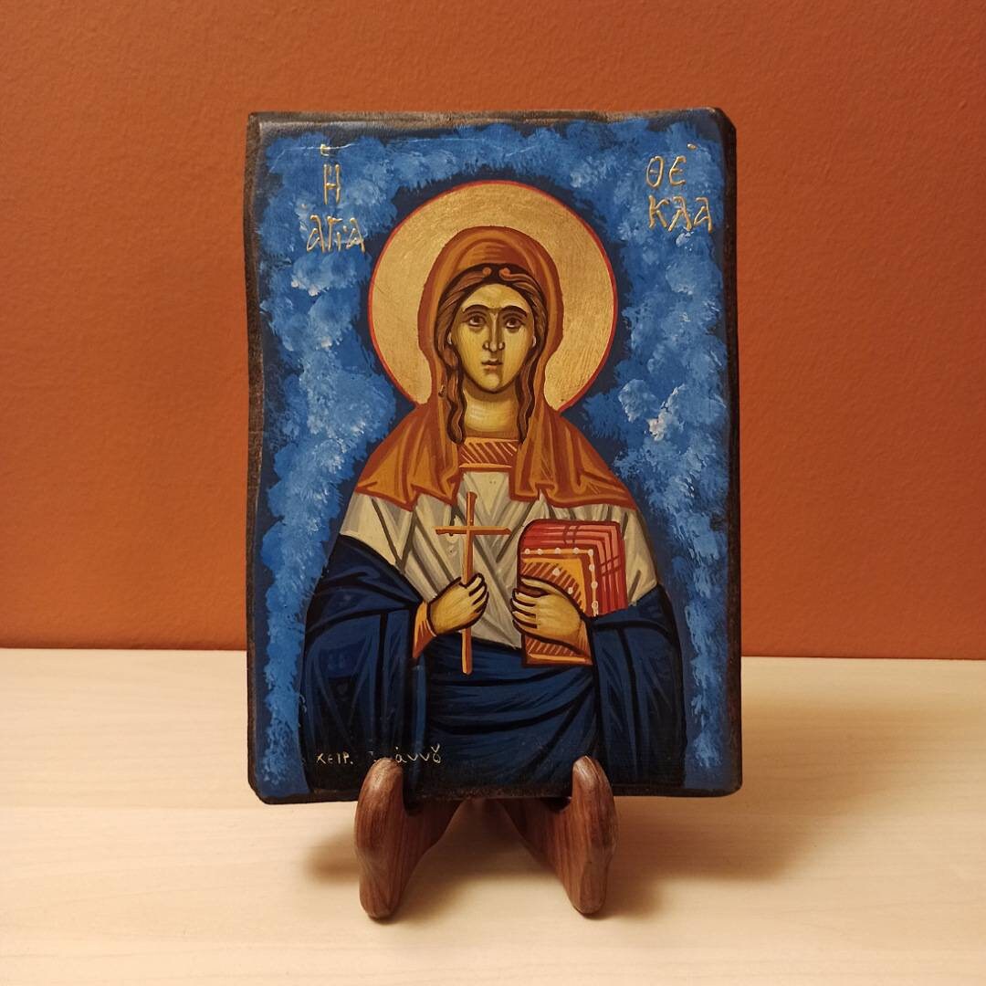 Saint Thekla ( Η Αγία Θέκλα ) , Hand Painted Greek Orthodox Byzantine ...