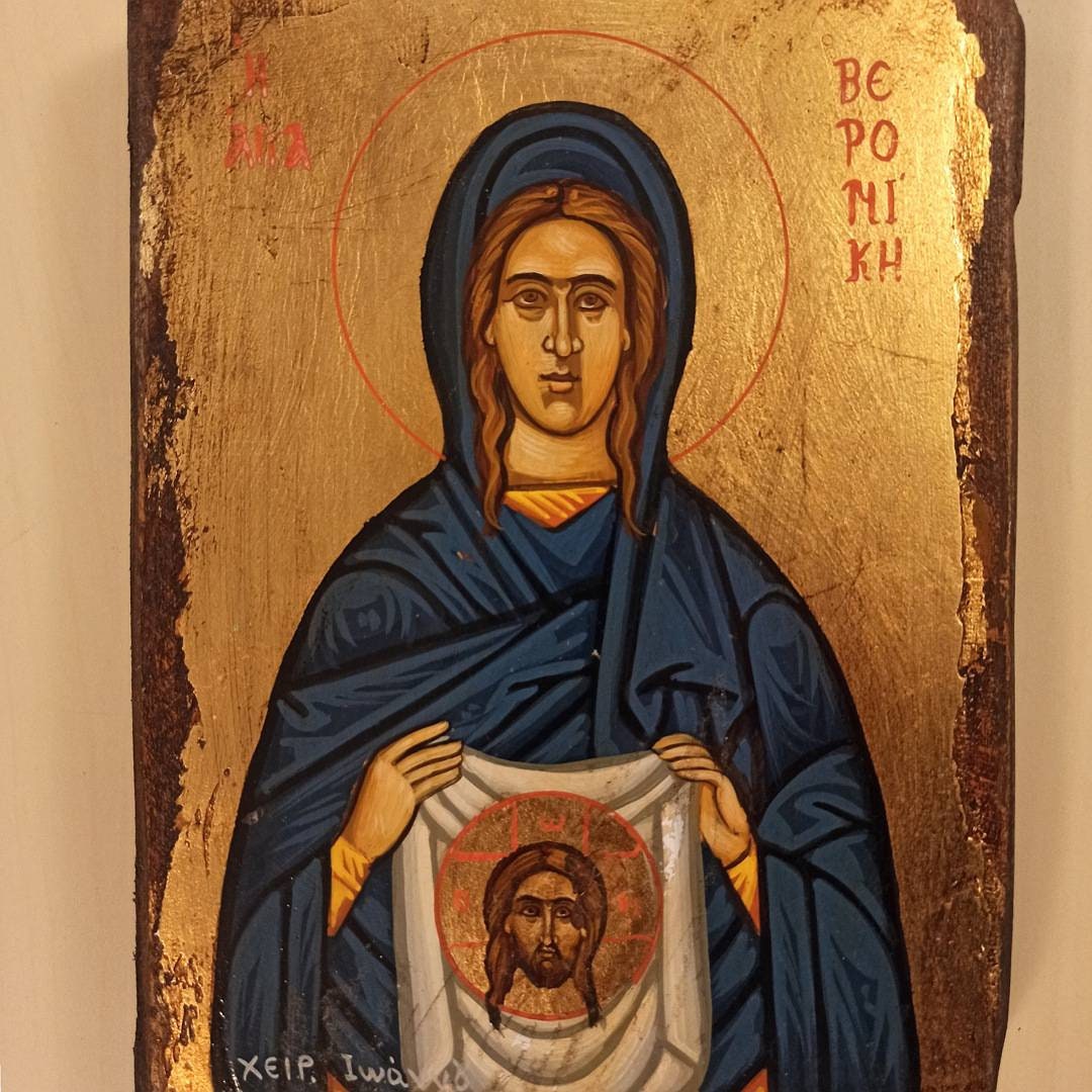 Saint Veronica Αγία Βερονίκη Hand Painted Orthodox Byzantine - Etsy
