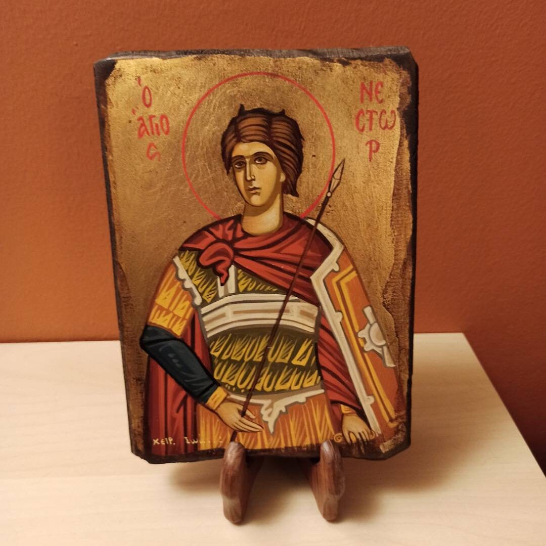 Saint Nestor ( Άγιος Νέστωρ ) Hand Painted Greek Orthodox Byzantine ...