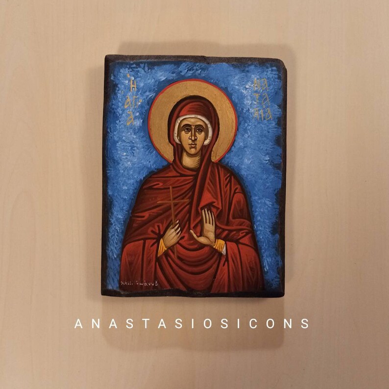 Saint Natalia ( Η Αγία Ναταλία ) Hand Painted Greek Orthodox Byzantine ...