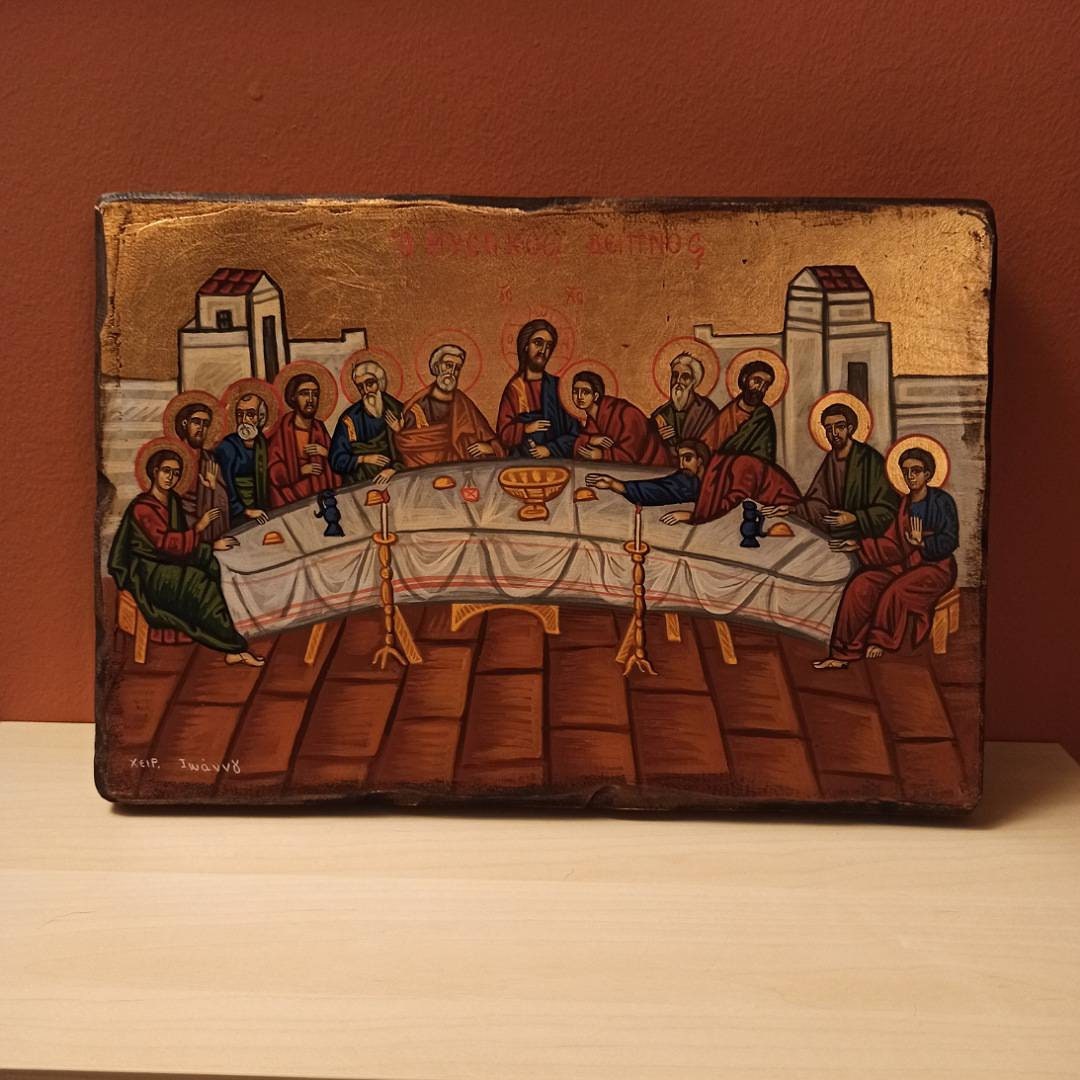 The Last Supper, ( Ο Μυστικός Δείπνος ) Hand Painted Greek Orthodox ...