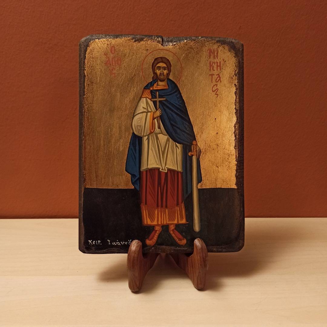 Saint Nicetas the Goth, ( Ο Άγιος Νικήτας ) Hand Painted Greek Orthodox ...