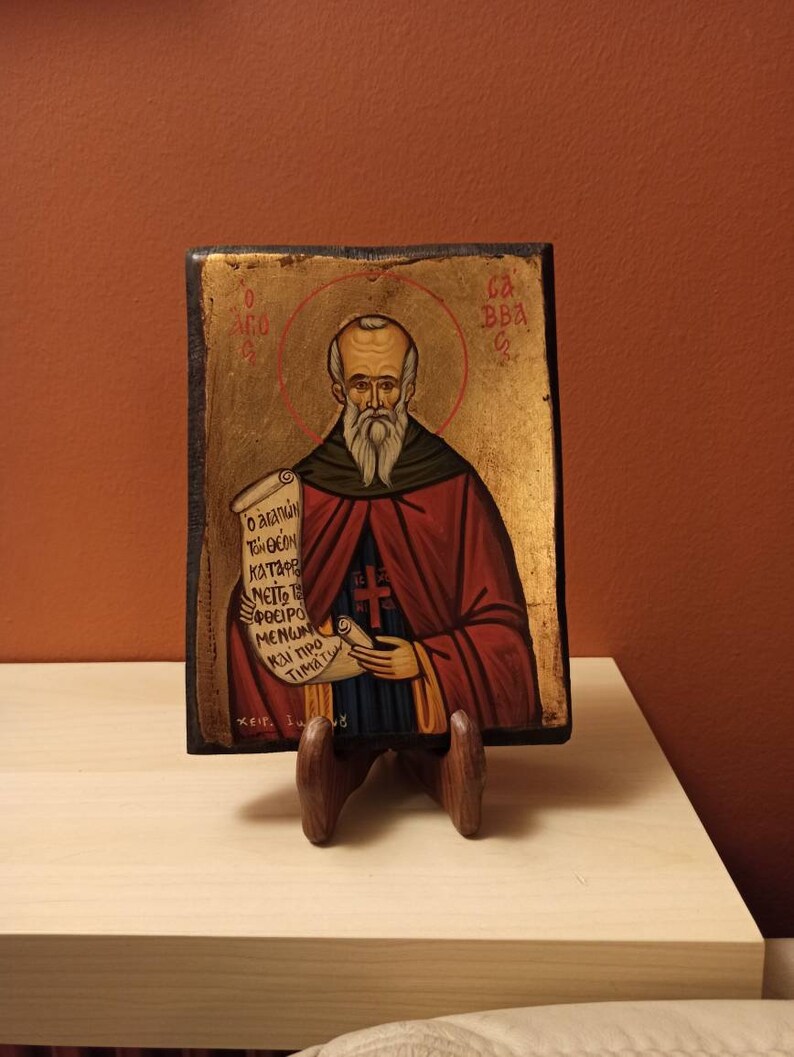 Saint Savvas Ο Άγιος Σάββας Hand Painted Greek Orthodox - Etsy