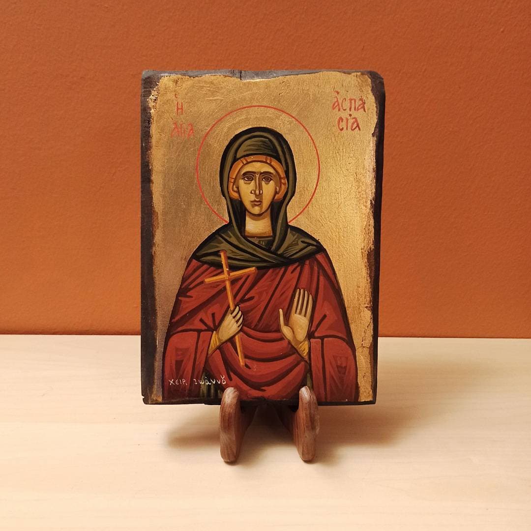 Saint Aspasia ( Αγία Ασπασία ) Hand Painted Greek Orthodox Byzantine ...