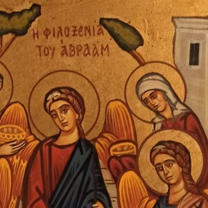 Abraham's Hospitality ( Η Φιλοξενία του Αβραάμ ) Hand Painted Greek ...