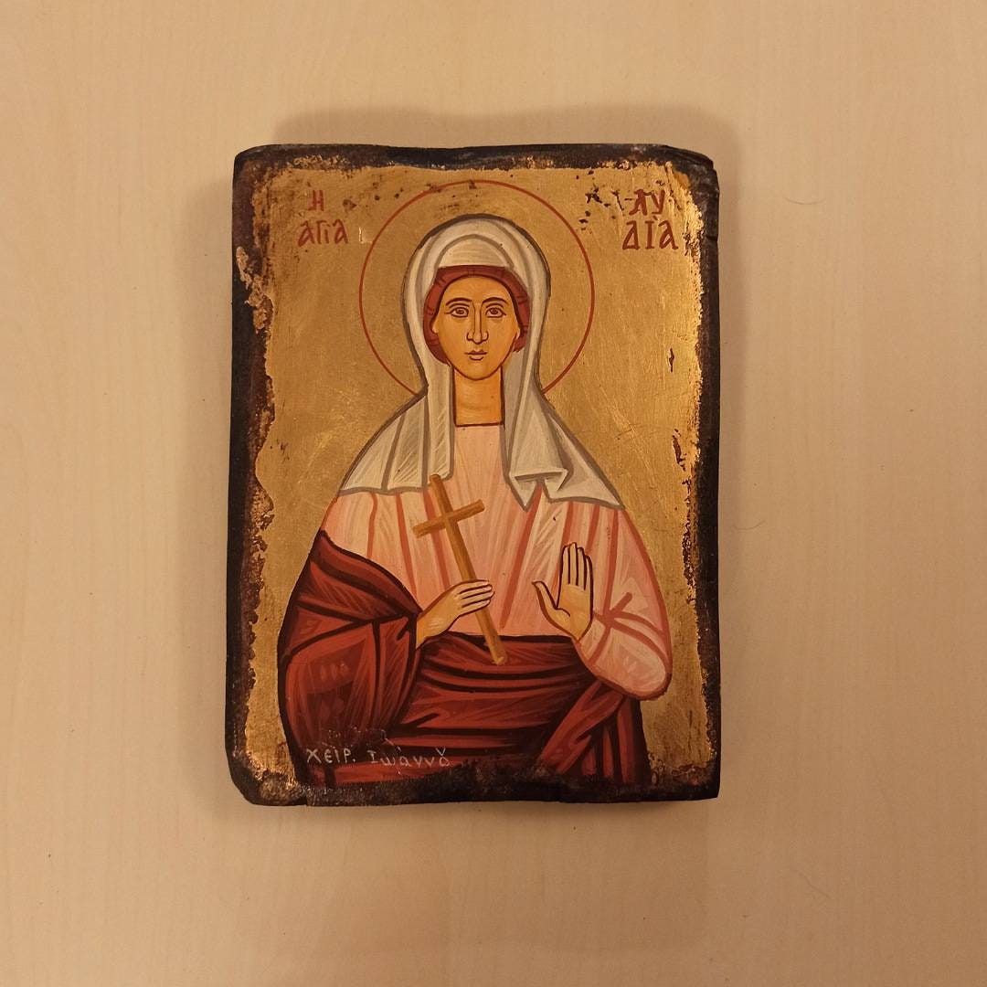 Saint Lydia Η Αγία Λυδία hand painted Greek Orthodox | Etsy