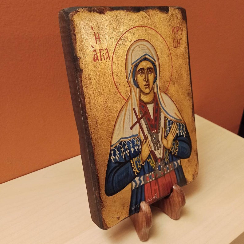 St. Chryssi the Neomartyr †1795 AC (Η Αγία Χρυσή) Hand Painted Greek ...