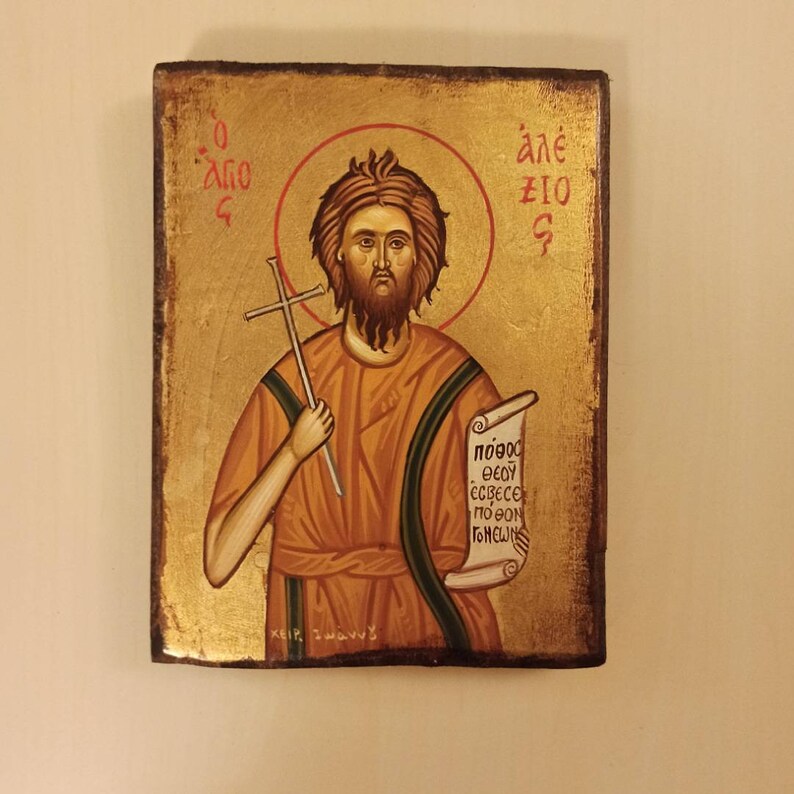 Saint Alexios Ο Άγιος Αλέξιος Hand Painted Greek Orthodox - Etsy