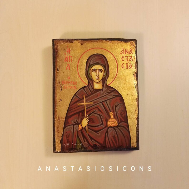 Saint Anastasia ( Αγία Αναστασία η Φαρμακολύτρια) Hand Painted Orthodox ...