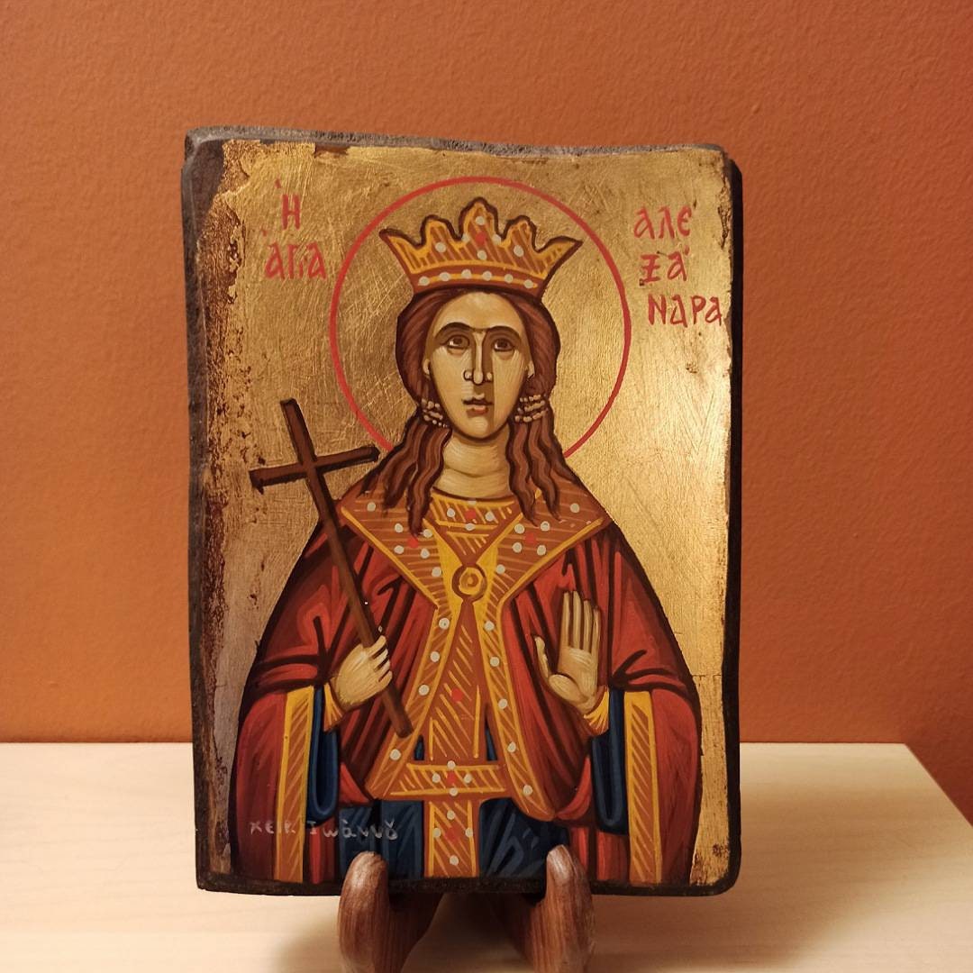 Saint Alexandra of Rome ( Η Αγία Αλεξάνδρα ) Hand Painted Greek ...