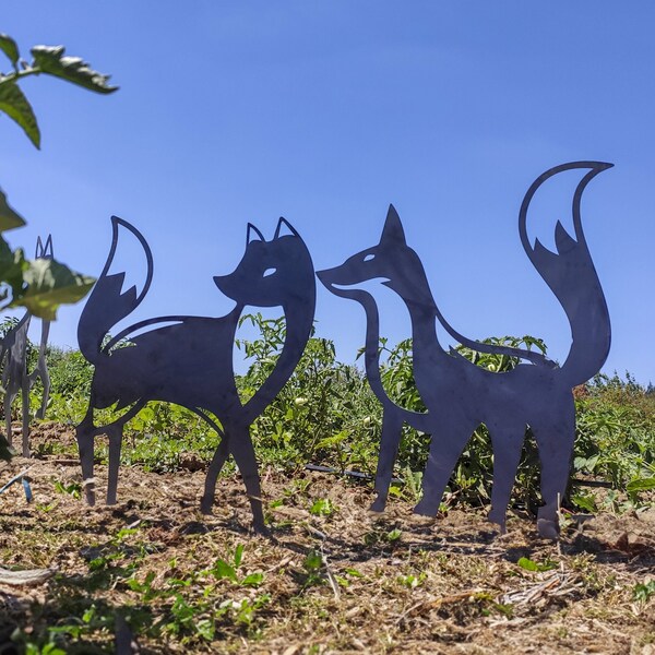 Metal Fox Yard Art - Etsy